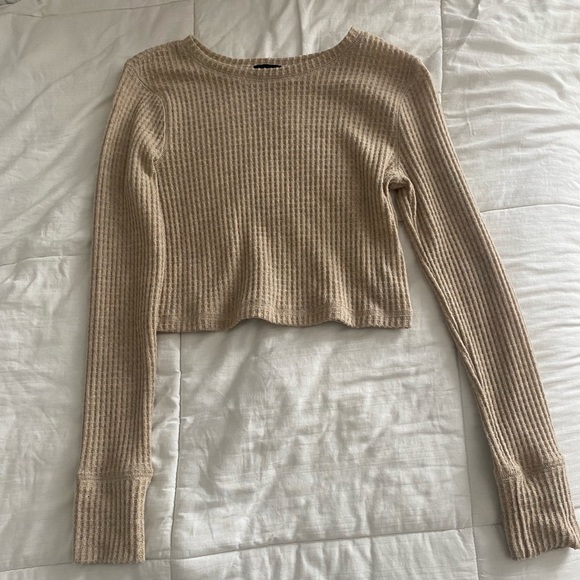 Tops | Urban Outfitters Tan Brown Long Sleeve | Poshmark